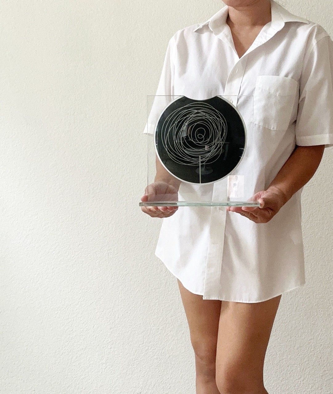 Postmodern Round Squiggly Glass Flower Vase | Glass Art - Etsy