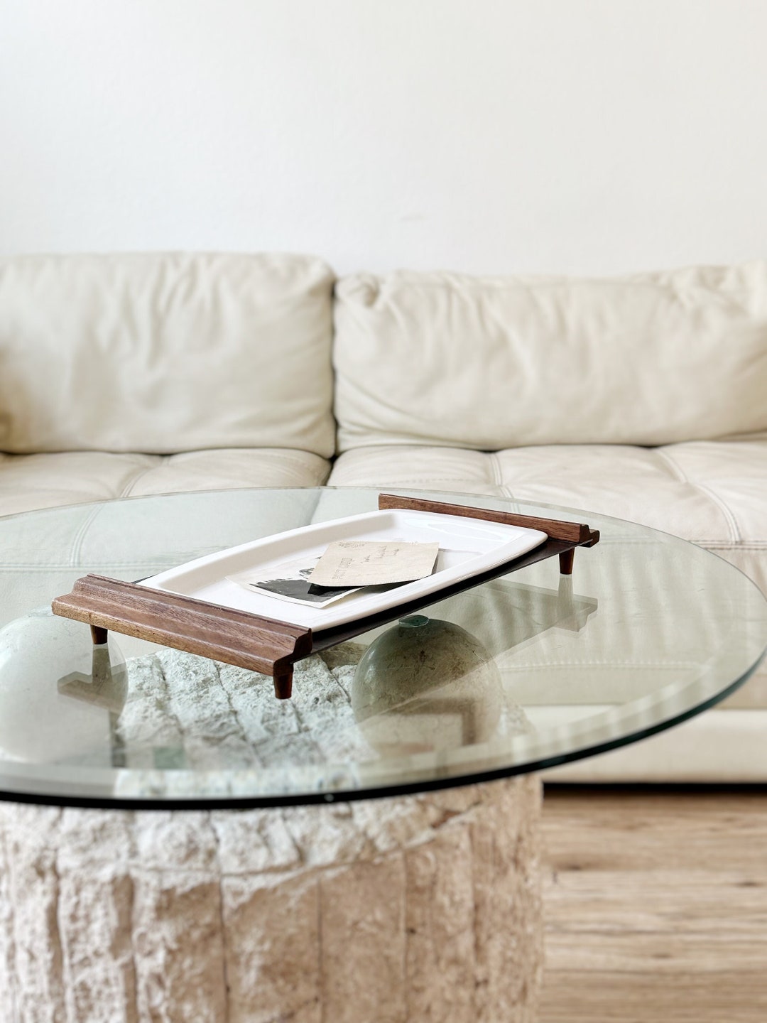 Mid Century Modern Silver Tray With Ceramic Plate - Etsy