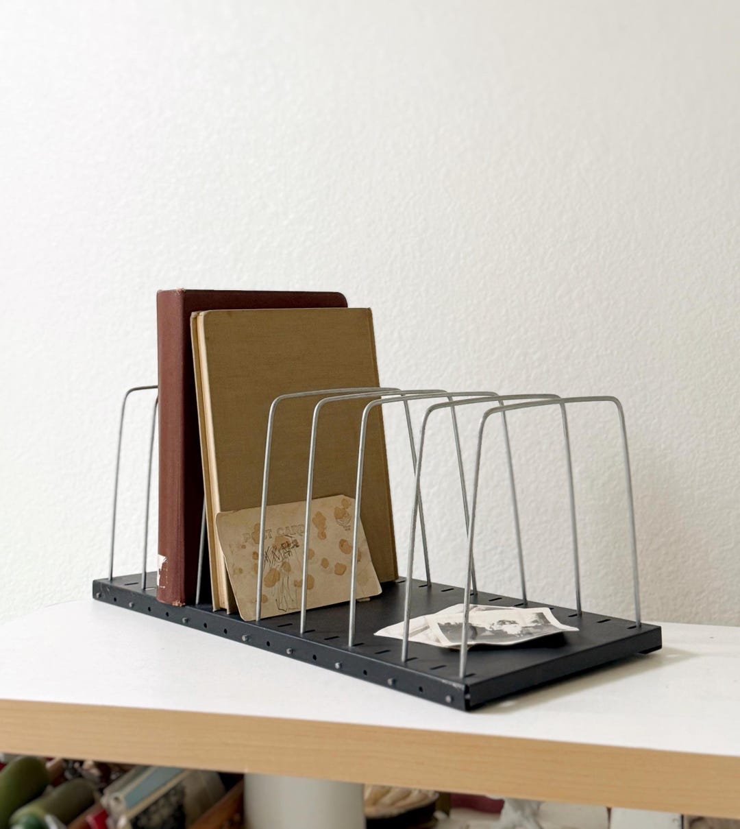 Black Industrial Metal Wire Paper File Tray Cabinet | Adjustable Lit ...