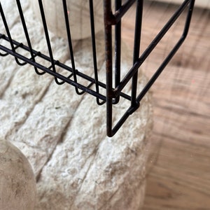 Mid Century Modern Black Metal Record Wire Holder File Organizer Shelf ...