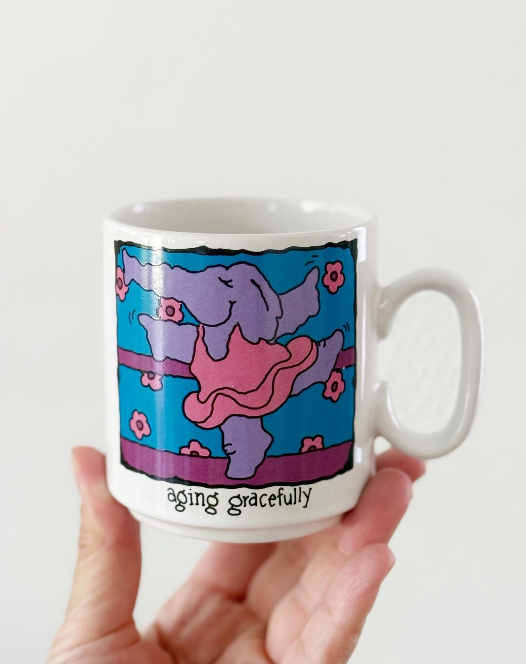 90s Silly Applause Purple Elephant Tutu Ceramic Coffee Mug | Positive ...