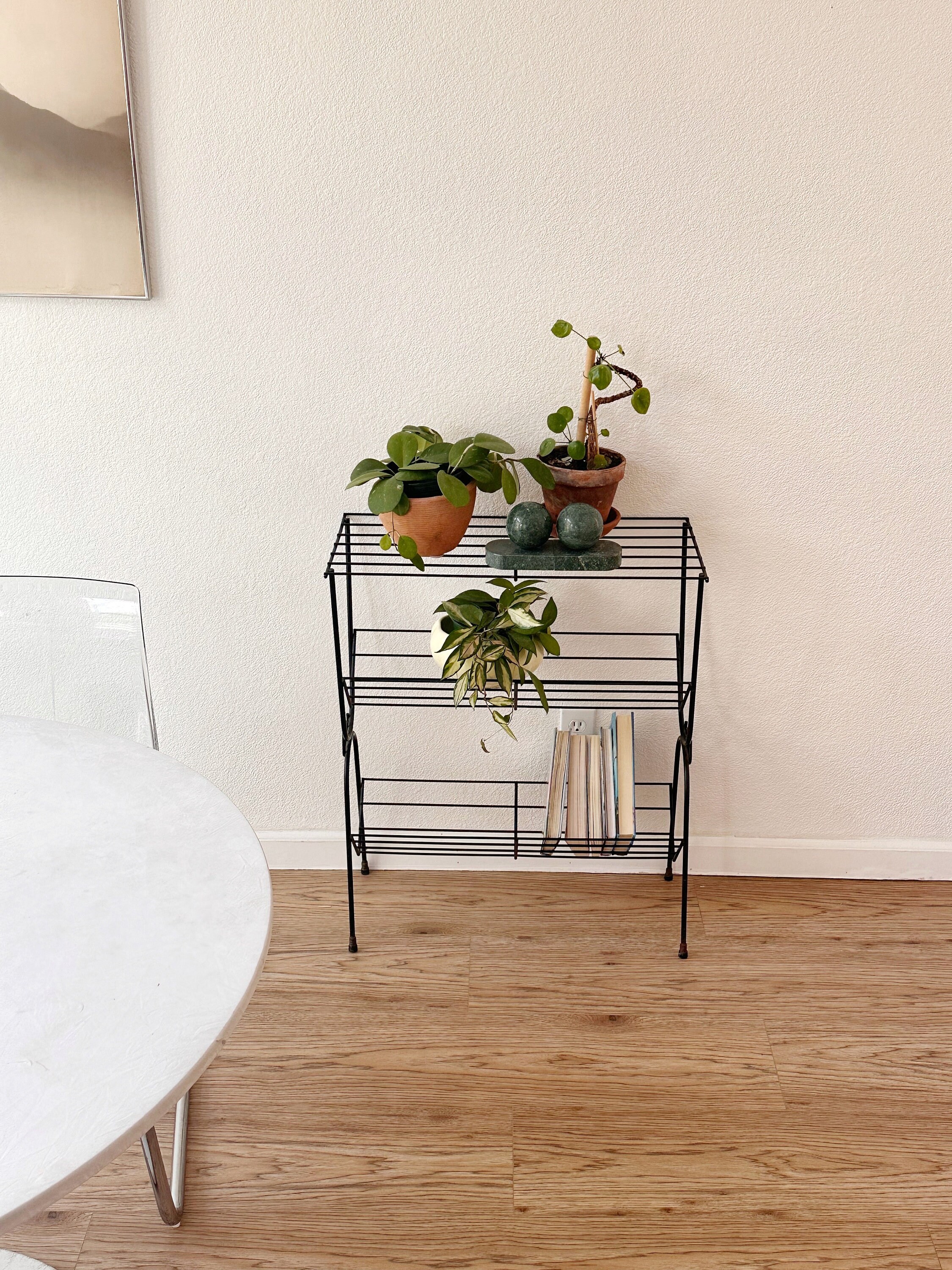 Mid Century Modern Black Metal Wire Table Bookshelf Retro - Etsy Australia