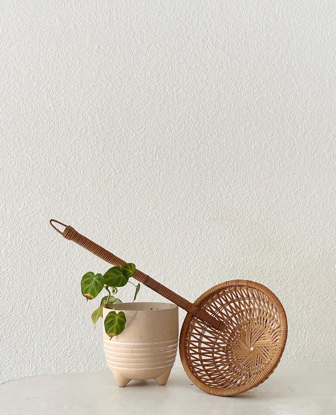 Large Woven Wicker Rattan Bamboo Ladle Spoon Bowl - Etsy