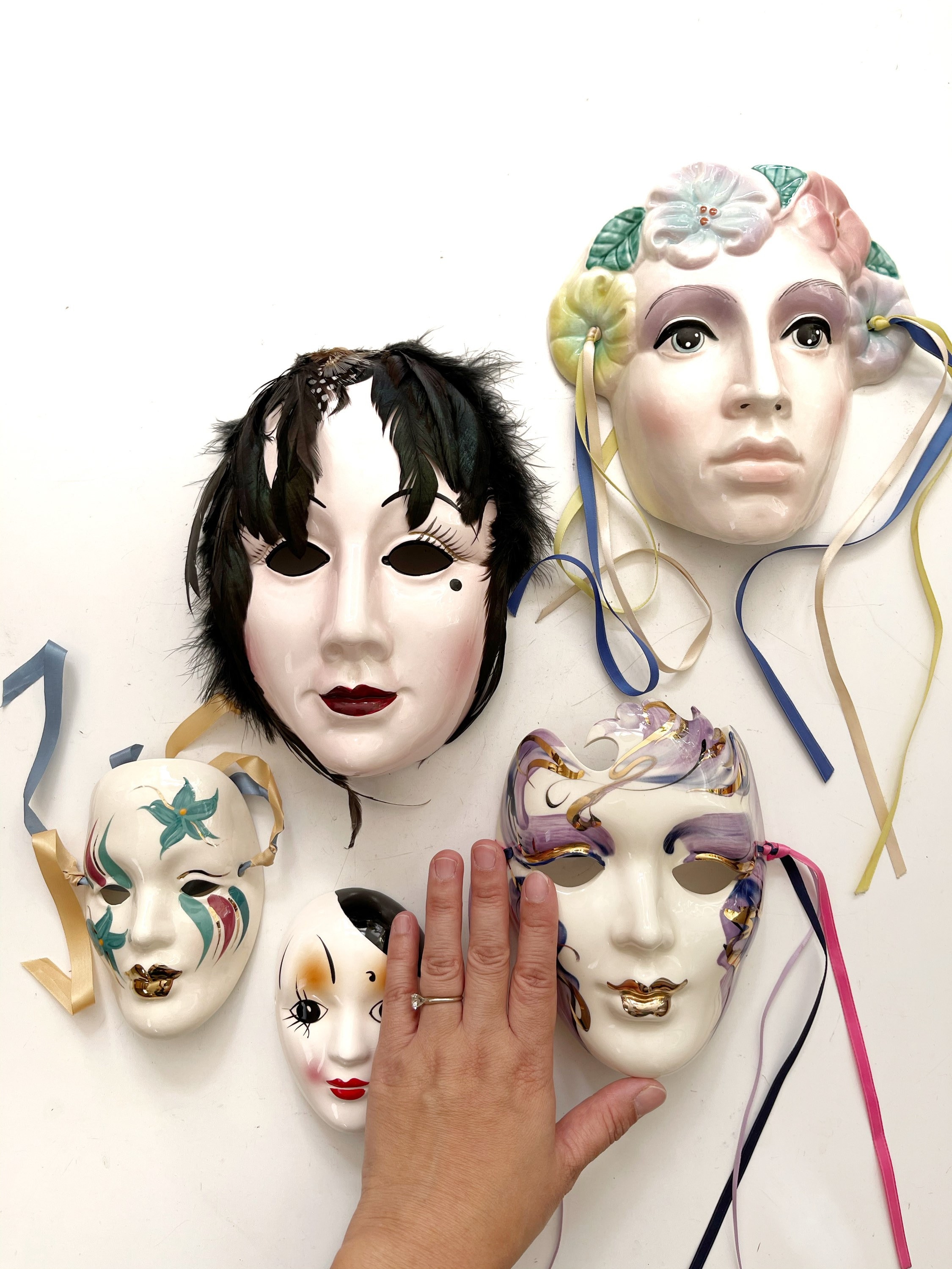 1980s Hand Painted Theatrical Woman Face Mask Sculpture - Etsy