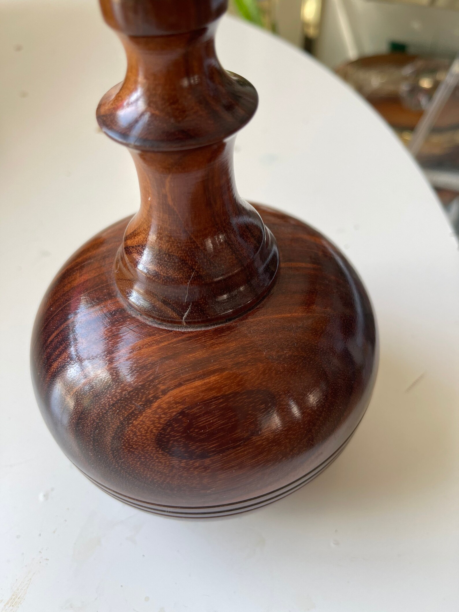 Gorgeous Mid Century Modern Turned Wood Decanter Art Sculpture | Etsy