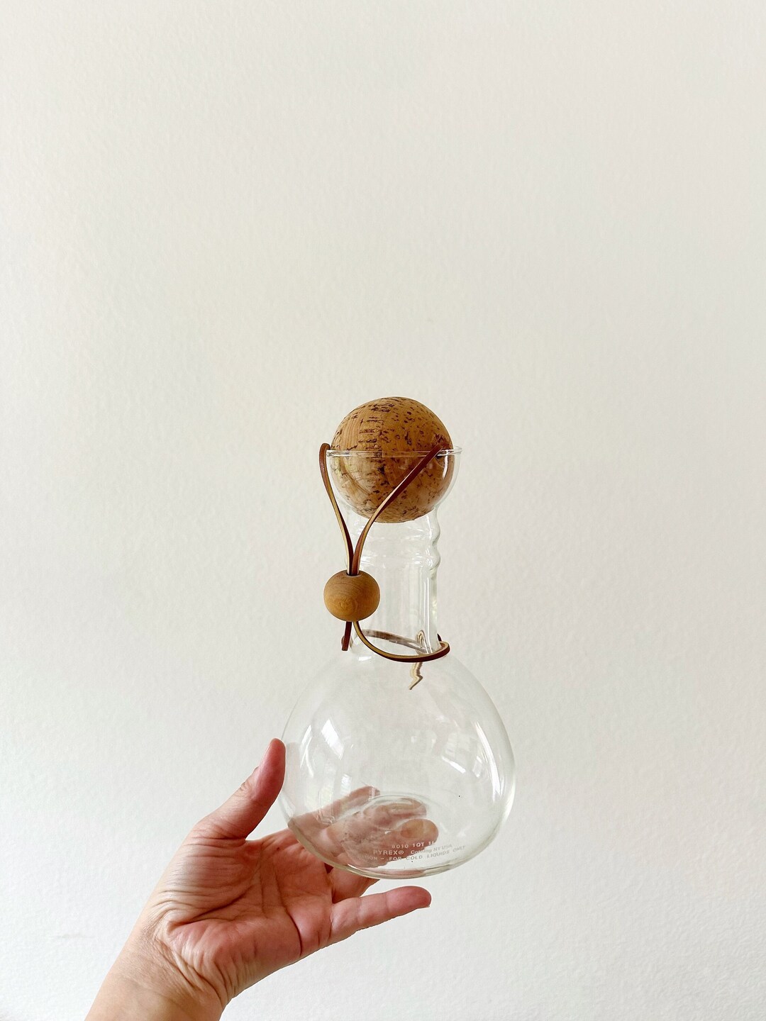 Mcm Large Laboratory Pyrex Glass Beaker Decantor / Cork Ball / Modern ...