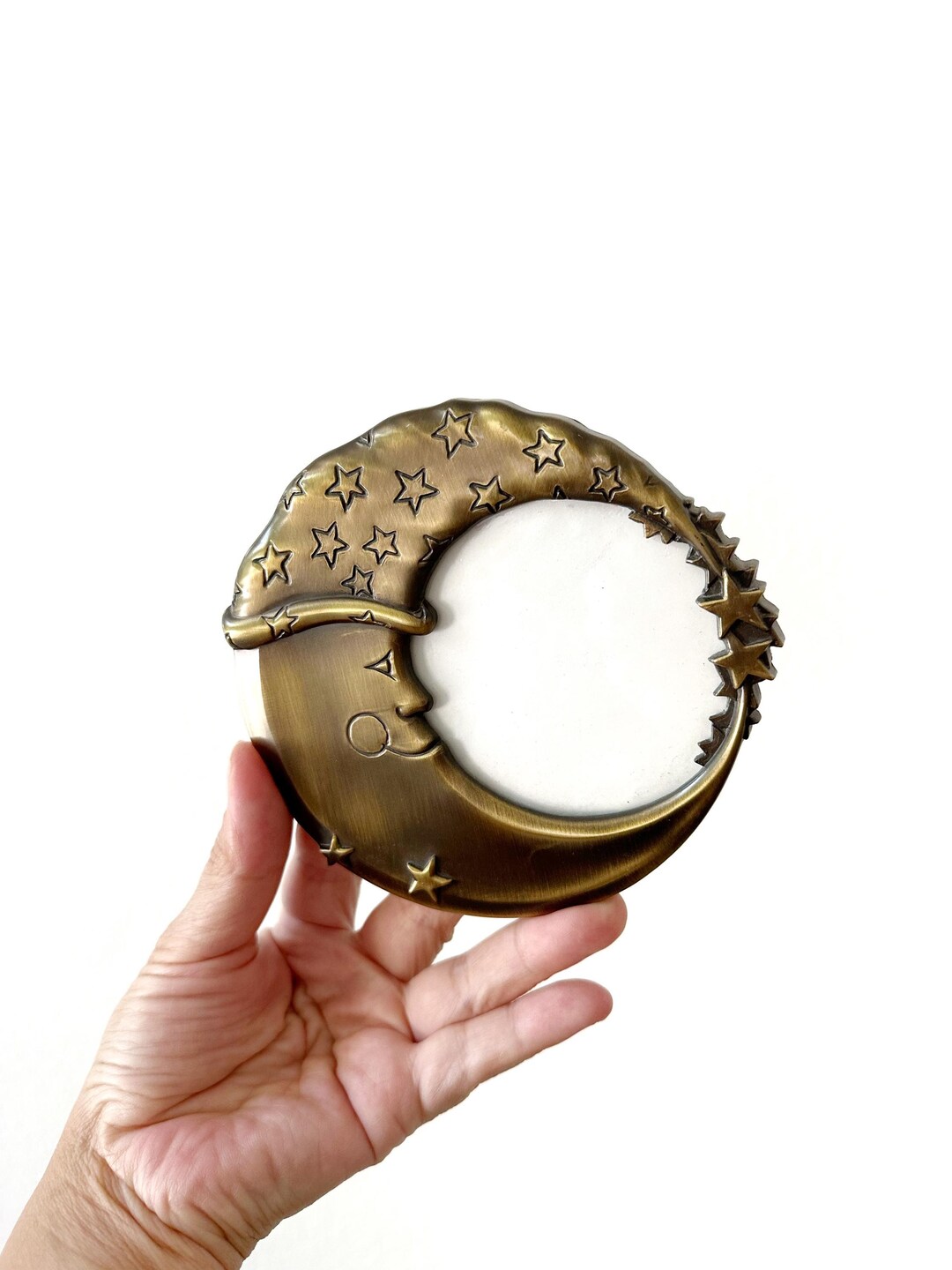 Vintage Gold Moon Face Standing Picture Frame - Etsy