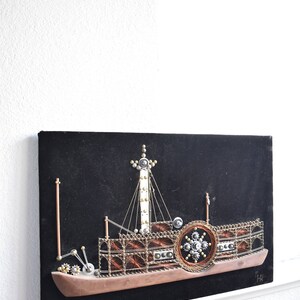 Signed Original Boat Ship Metal String Art Sculpture / Folk | Etsy