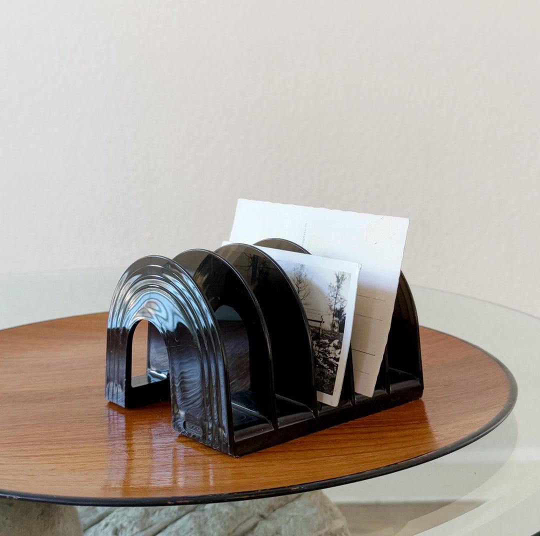 Small Eldon Black Arched Plastic Office Paper File / Note Holder ...