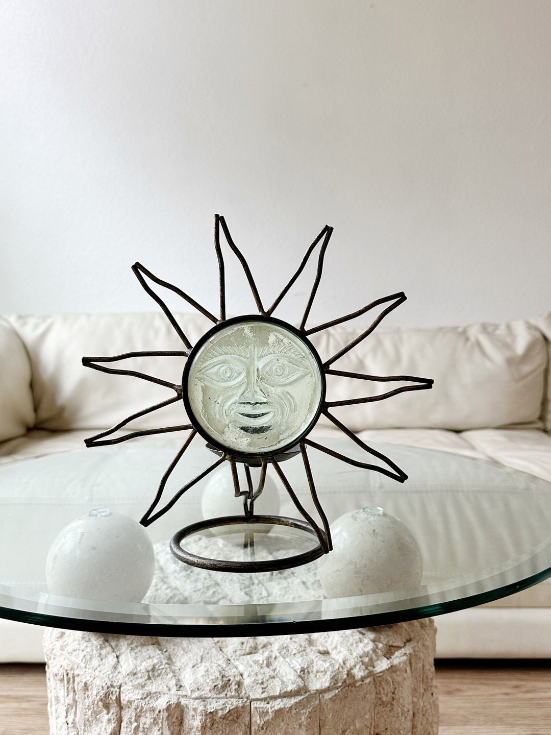 Celestial Sun Face Metal Suncatcher Votive Candleholder Garden Boho ...