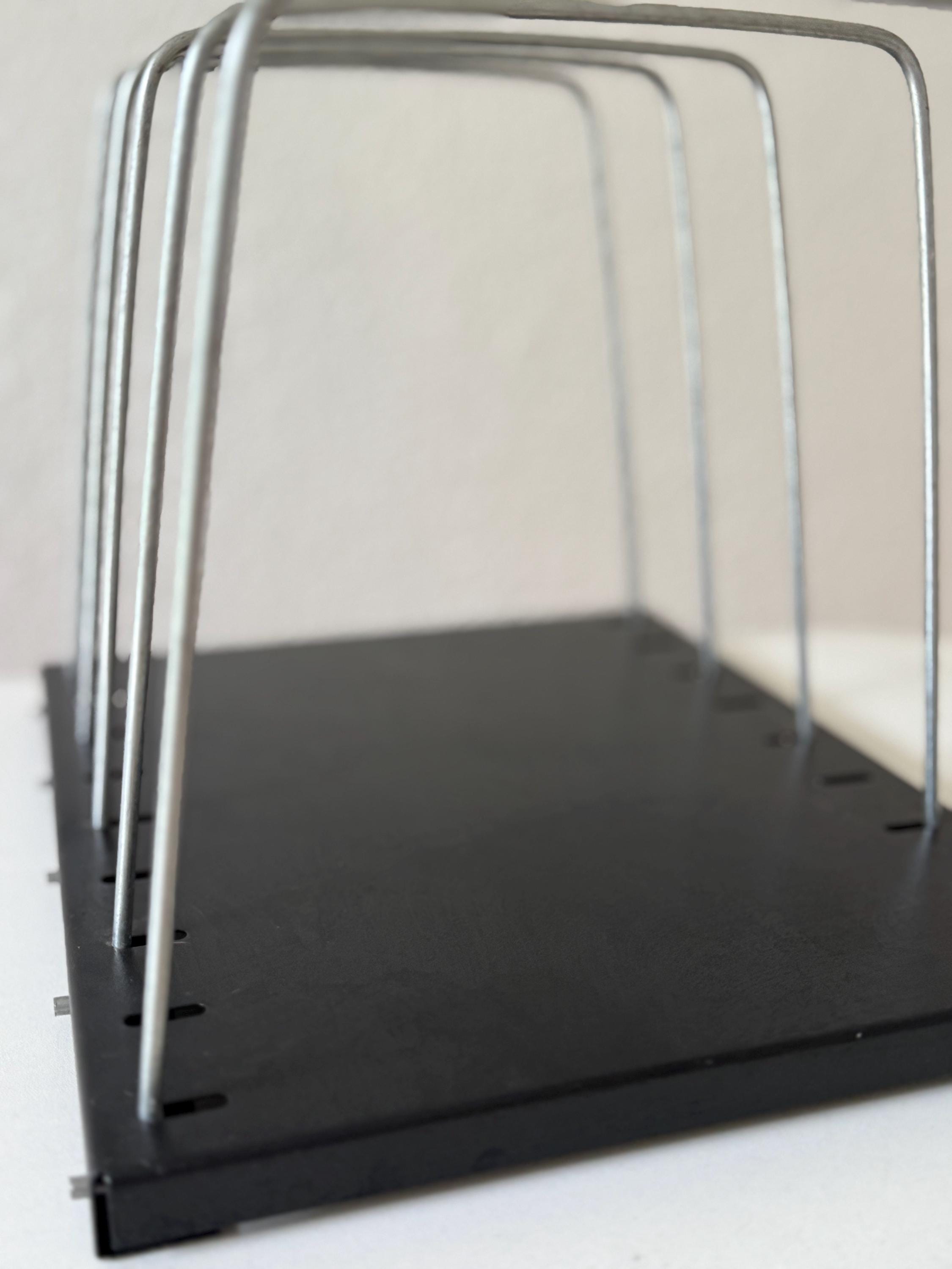 Black Industrial Metal Wire Paper File Tray Cabinet | Adjustable Lit ...
