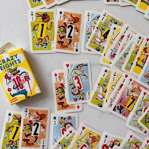 Vintage Crazy Eights Circus Playing Card Game Set Complete Full Deck ...