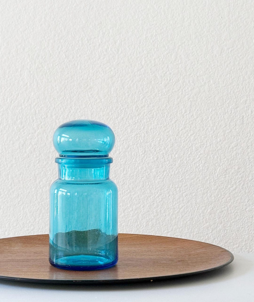Modern Teal Blue Glass Jars Containers | Belgium Glassware | Single Jar ...