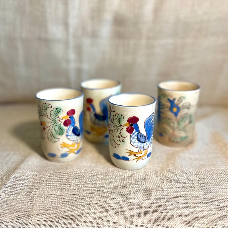 Vintage Nasco Japanese Hand Painted Ceramic Juice Cups (set of 4) - Etsy