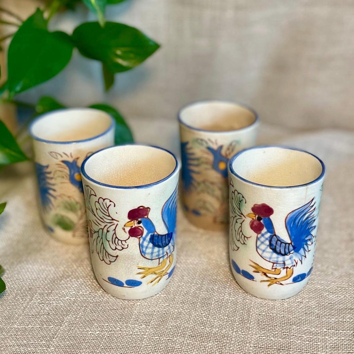 Vintage Nasco Japanese Hand Painted Ceramic Juice Cups (set of 4) - Etsy