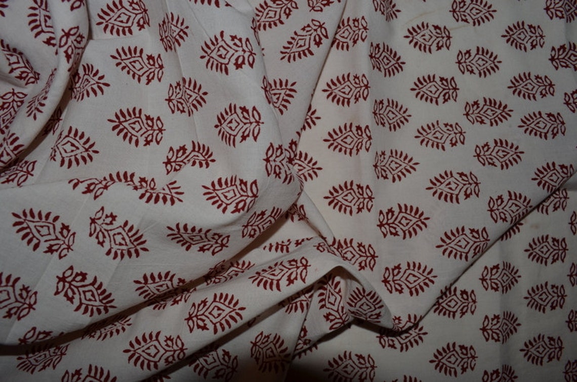 Bagh Print Indian Summer Cotton Fabric in Paisley Design One - Etsy