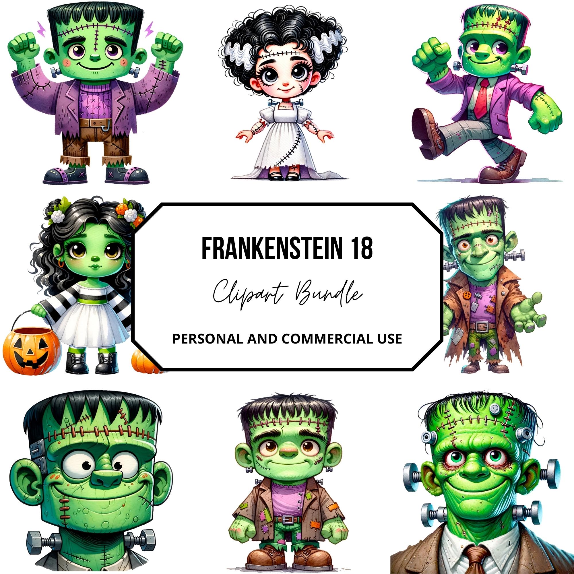 Frankenstein Clipart Bundle, Spooky Halloween PNG (digital Download) - Etsy