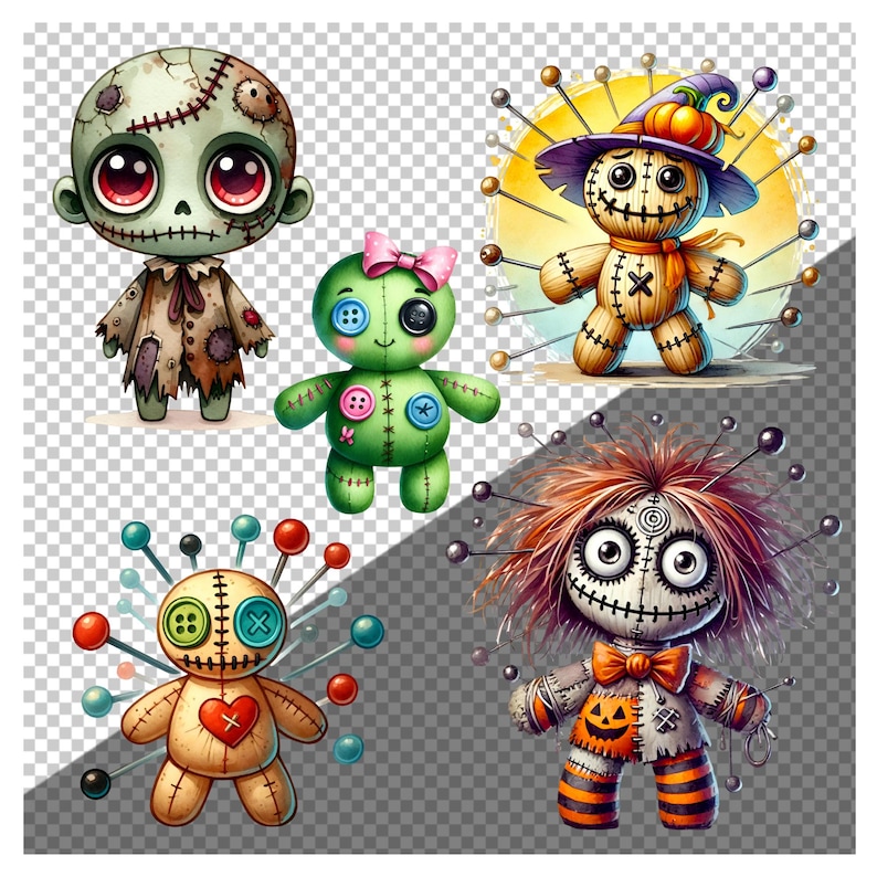 Voodoo Doll Clipart, Halloween PNG Bundle (28 Files) - Etsy