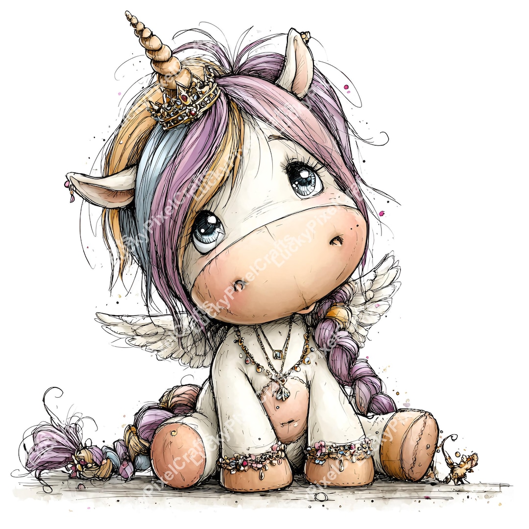 Whimsical Unicorn Clipart, JPG (instant Download) - Etsy
