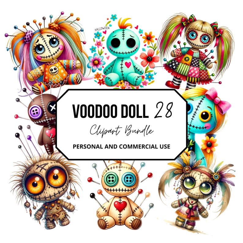 Voodoo Doll Clipart, Halloween PNG Bundle (28 Files) - Etsy
