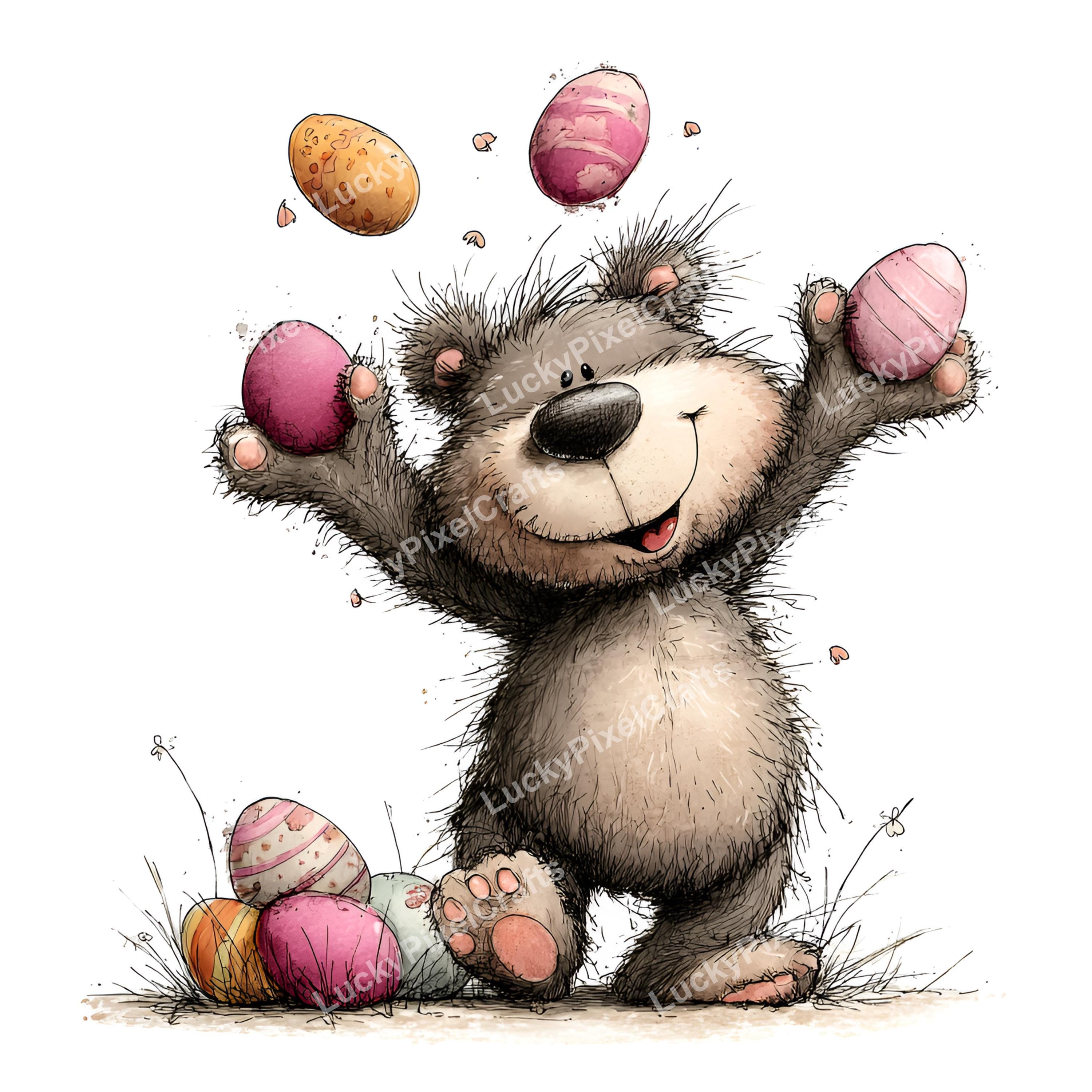 Teddy Bear Clipart, Whimsical Easter Bear (digital Download) - Etsy