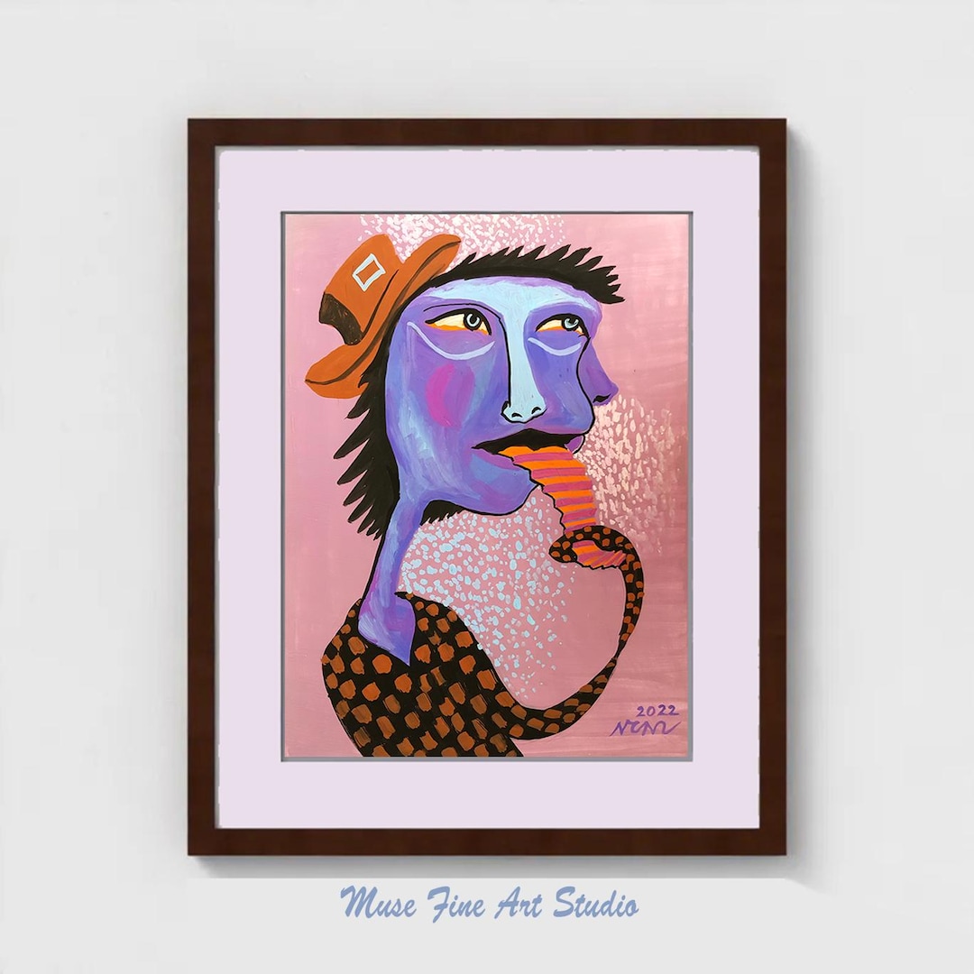 Modern Pop Art Portrait – Greedy Person With Long Tongue (digital ...