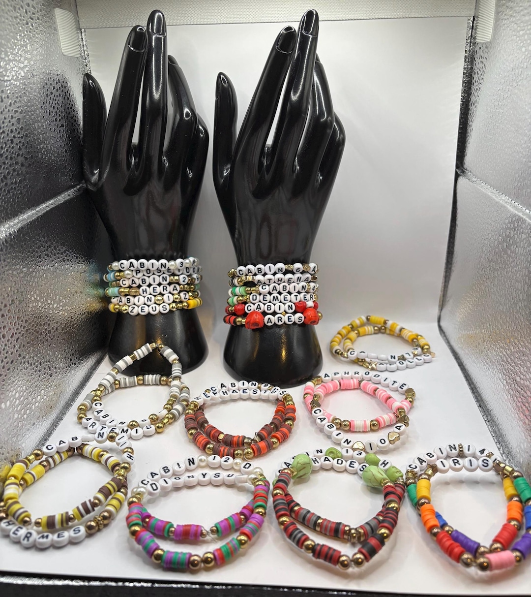 Gods and Cabins From Percy Jackson. Clay Beads Handmade Braclets. - Etsy