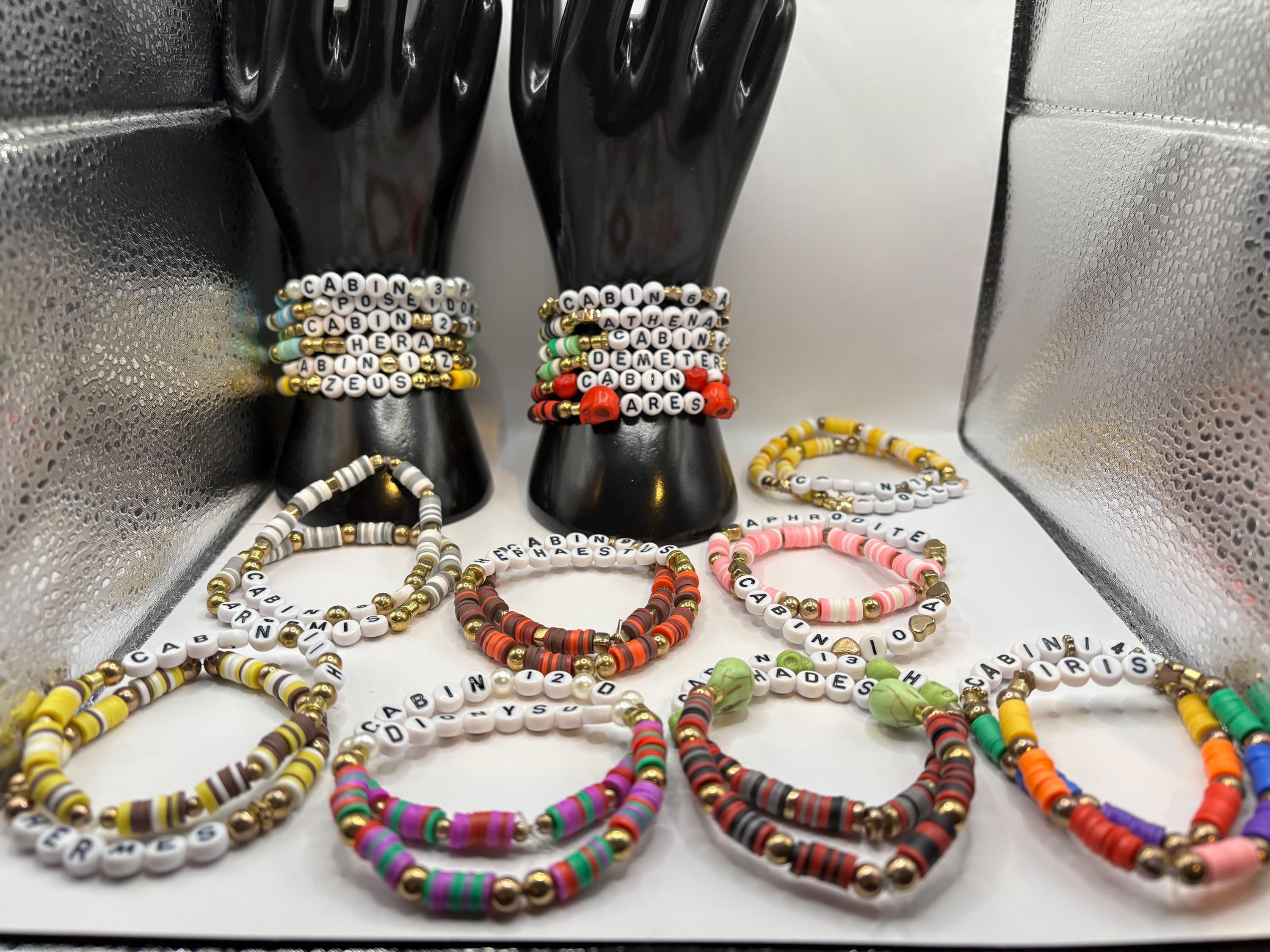Gods and Cabins From Percy Jackson. Clay Beads Handmade Braclets. - Etsy
