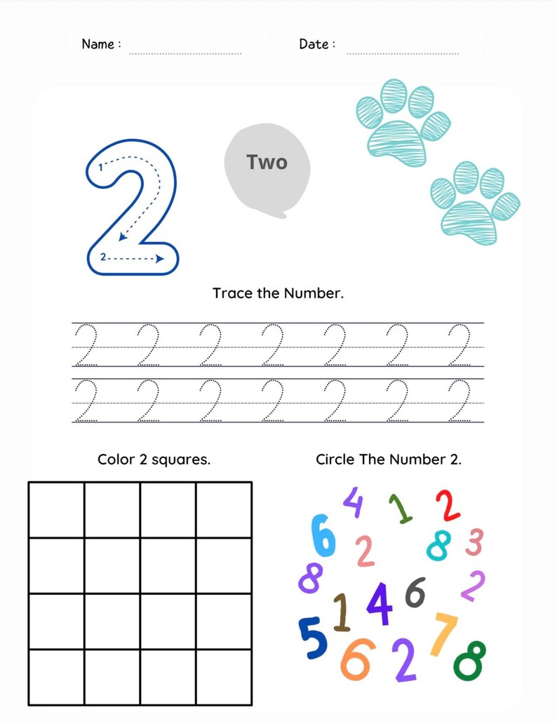 Printable Kids Learning Worksheet | Tracing & Activities 1-10 Early ...