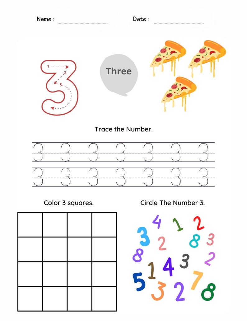 Printable Kids Learning Worksheet | Tracing & Activities 1-10 Early ...
