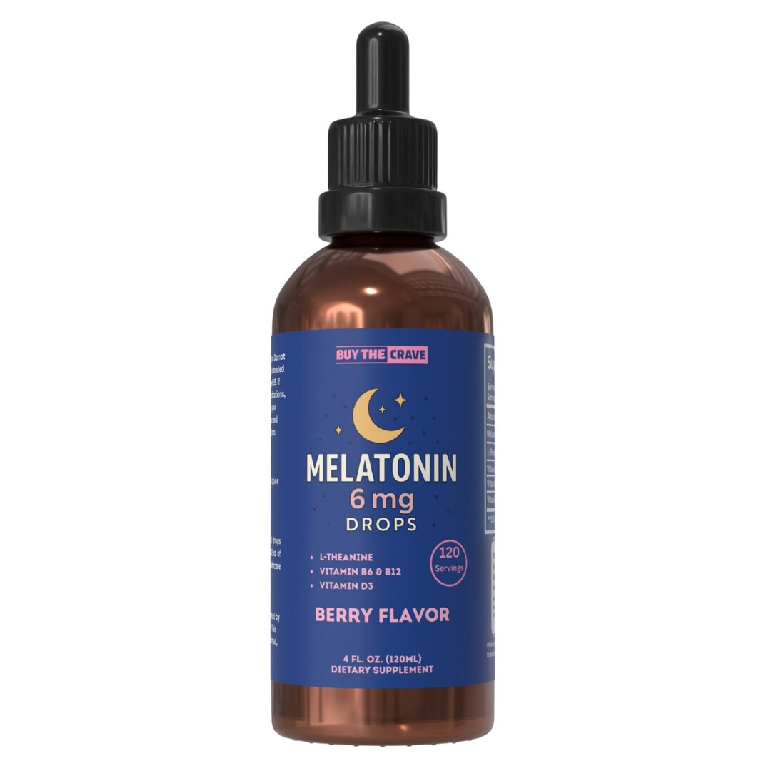 Melatonin Drops 6mg With L-theanine, Vitamin B6, B12 & D3 – Berry ...