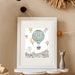 Hot Air Balloons Over Paris Art Print, Hot Air Balloons Nursery, Paris ...