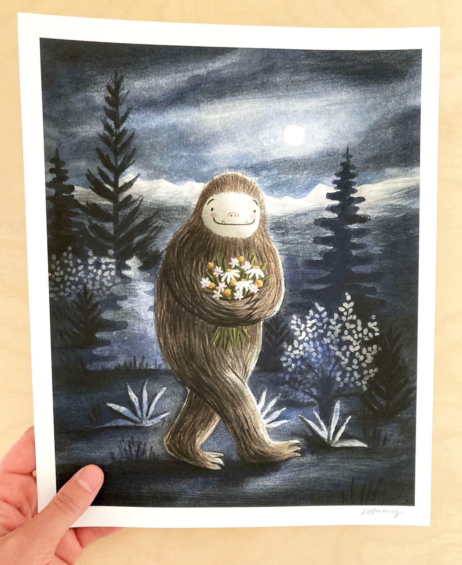 Bigfoot Art Print Sasquatch Art Print Bigfoot Illustration - Etsy