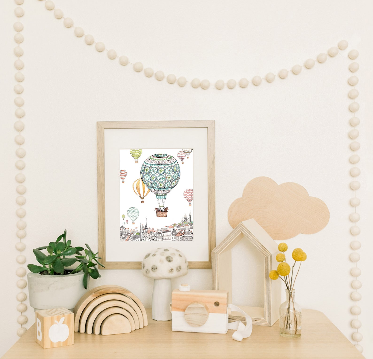 Hot Air Balloons Over Paris Art Print Hot Air Balloons - Etsy