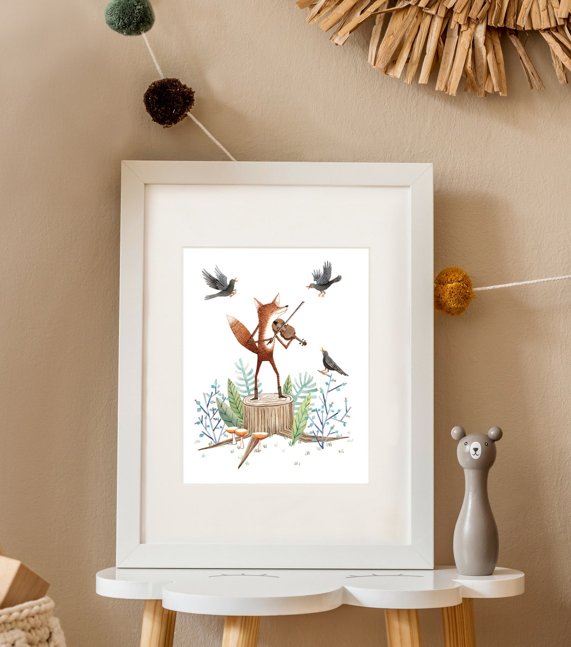 Fiddler Fox Art Print, Violin Art, Violinist Gift, Music Art Print ...
