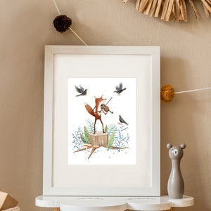 Fiddler Fox Art Print, Violin Art, Violinist Gift, Music Art Print ...