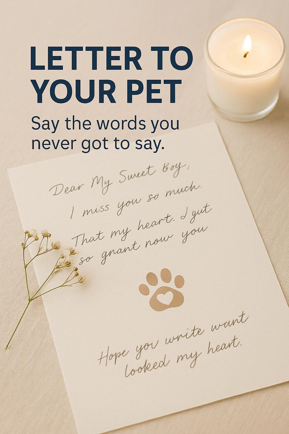 Saying Goodbye | A Gentle Healing Workbook for Pet Loss | Printable ...