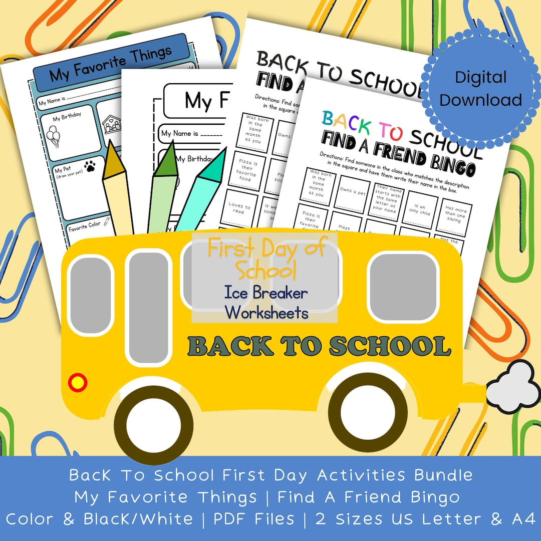 First Day of School Ice Breaker Games – Printable Classroom Activities ...