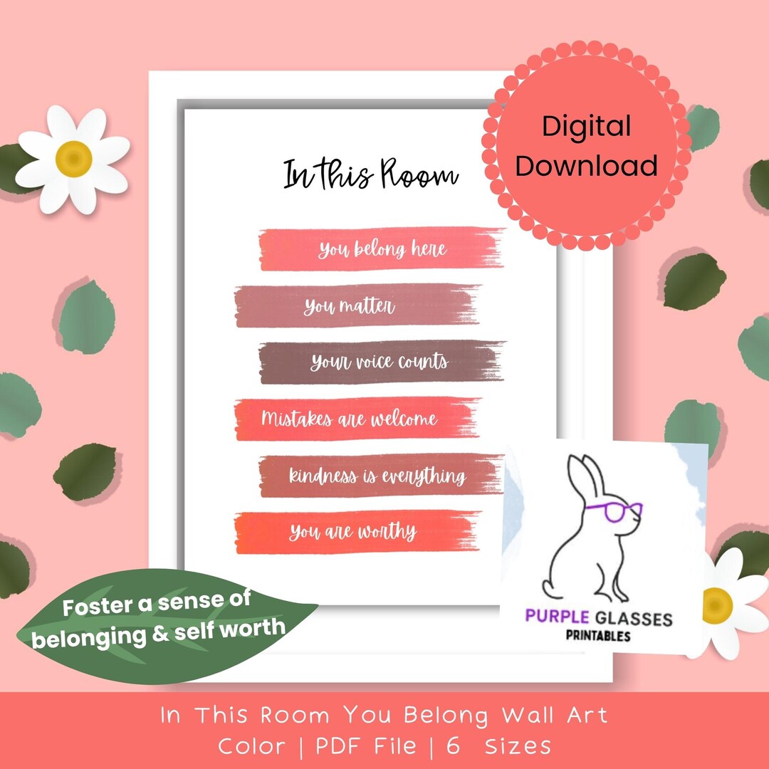 Growth Mindset Poster Printable Kids Positive Affirmations Digital ...