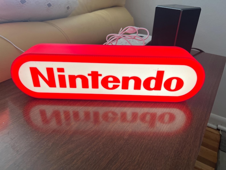 Nintendo LED Light Box | Retro Gaming Decor | Nintendo Logo Lamp ...