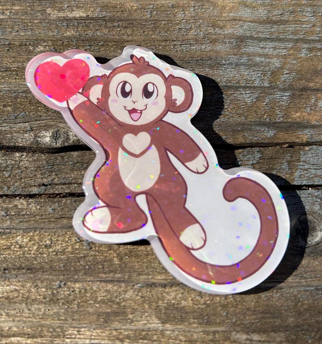 Valentine Heart Monkey Magnet - Etsy