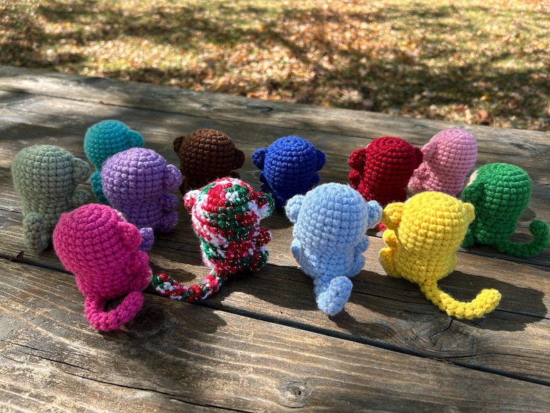 Mini Monkey Crochet Plush, Keychain, Bag Charm - Etsy