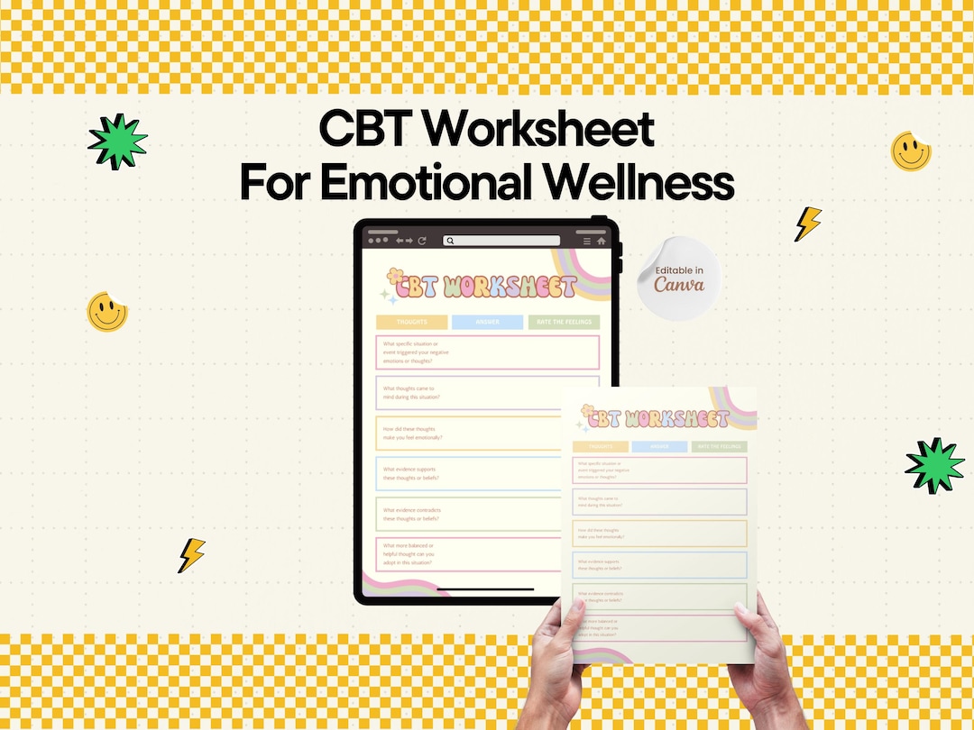 CBT Worksheet | Cognitive Behavioral Therapy Tool (printable PDF) - Etsy
