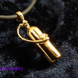 Scuba Diving Dive Tank Pendant Solid 925 Sterling Silver Gold Plated 3D ...