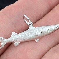 Silver Barracuda Necklace - Sterling Silver Barracuda Charm on a ...