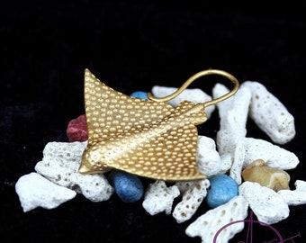 Spotted Eagle Ray Necklace Sterling Silver Rhodium Satin 3D - Etsy ...