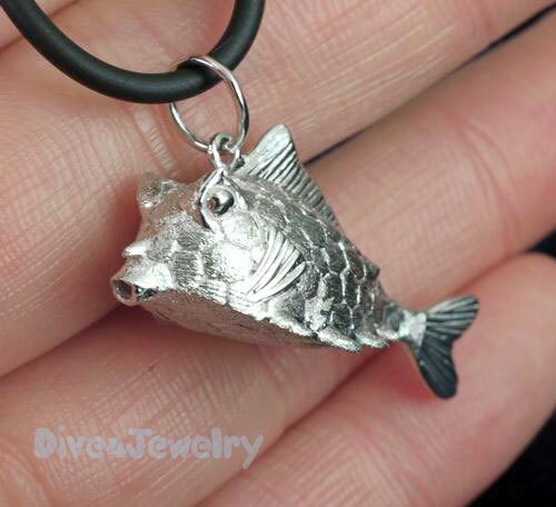 Cow Fish Necklace Sterling Silver 3D Satin Cowfsih Pendant | Etsy