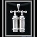 Dive Tank Necklace Solid 925 Sterling Silver 3D Scuba Diving Twin Tanks ...