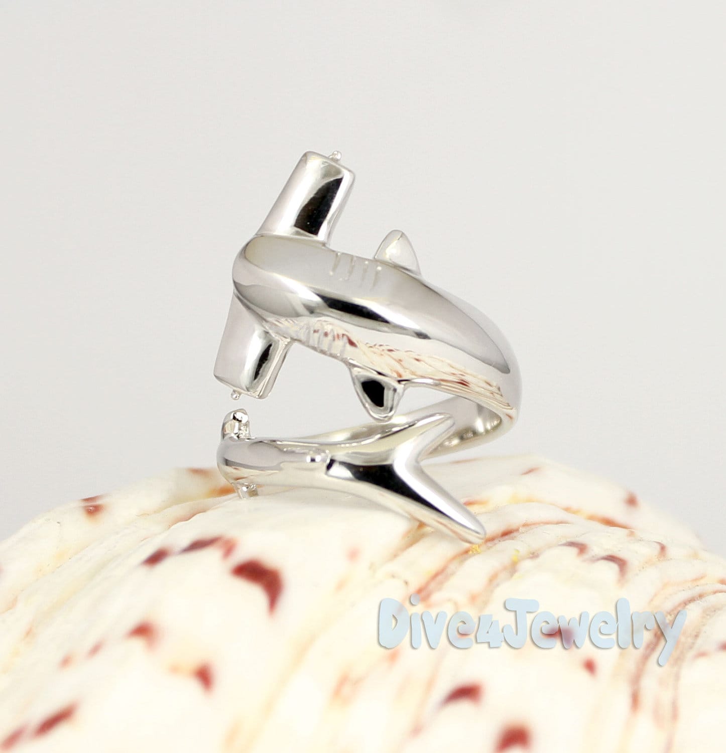 Hammerhead Shark Ring Sterling Silver Shark Ring Size - Etsy