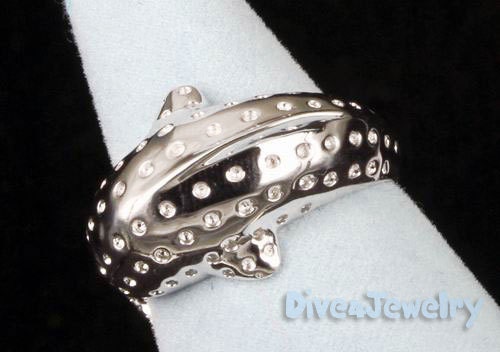 Whale Ring in Sterling Silver Rhodium plated whale shark ring | Etsy